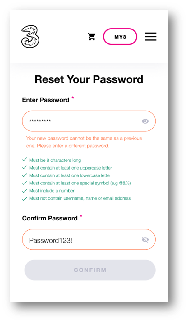 All About: Updating your My3 Login Details